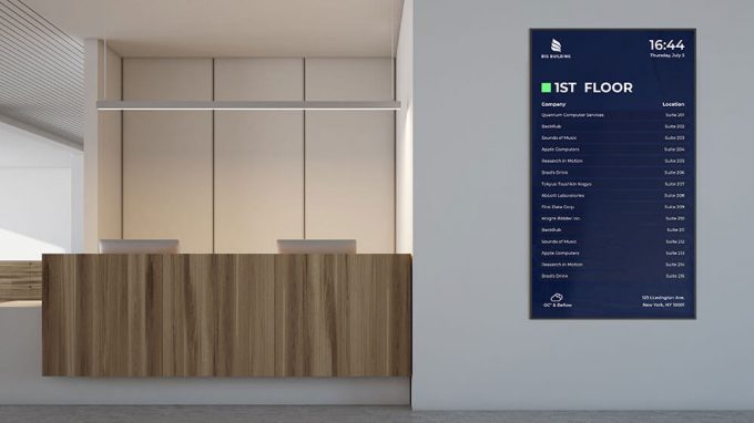 Building Directory digital signage application - Signage Rocket