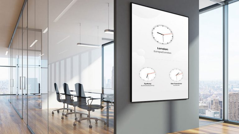 World Clock digital signage application - Signage Rocket