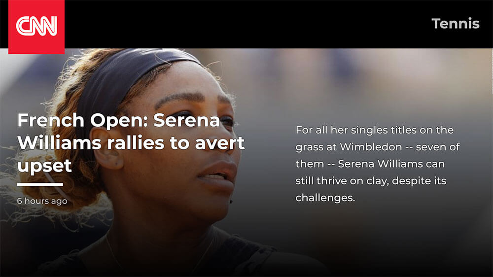 CNN news HTML5 digital signage app - Signage Rocket